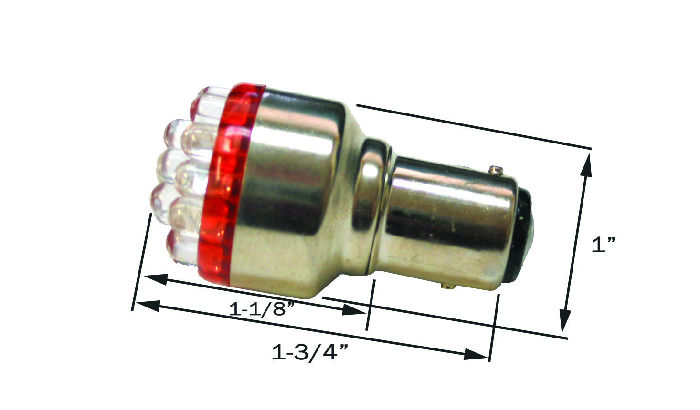 Detail: Street Rod Parts » Bulb -LED. Super Bright Red 6v, Offset Pin ...