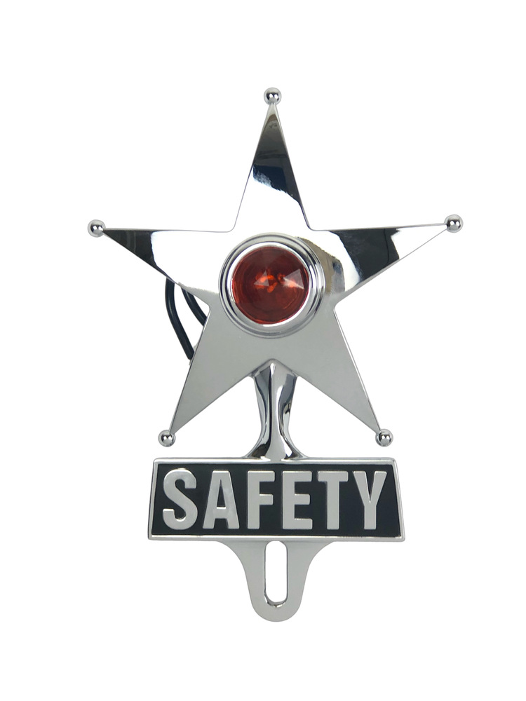 Street Rod Parts » License Plate Topper- Safety Star Amber Led