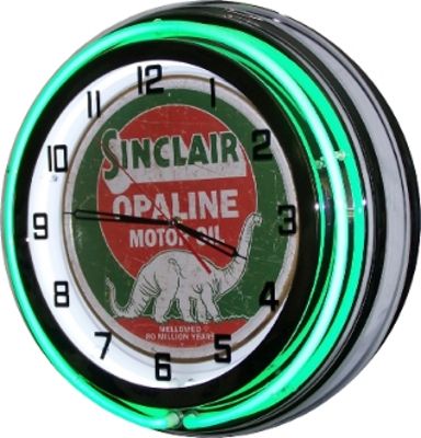 Detail: Street Rod Parts » Clock Green Neon Antique Sinclair