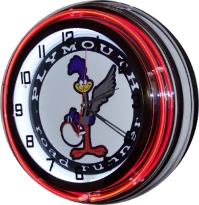 Detail: Street Rod Parts » Clock Orange Neon Road Runner Bird