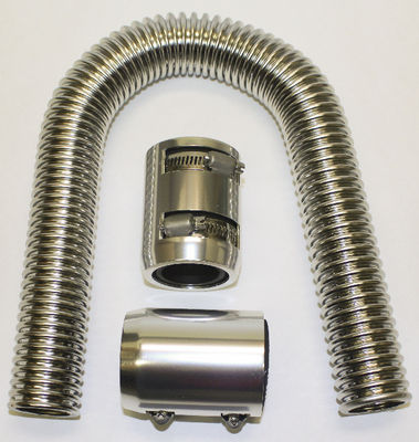 Street Rod Parts » Radiator Hose Kit, 24" Stainless Steel With Polished ...