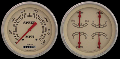 Street Rod Parts » Instrument Gauges - 5" Speedo and Quad-Cluster ...